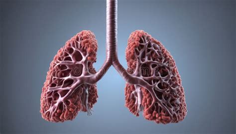 3d Rendering Of Human Lungs With Bronchial Tree Stock Illustration