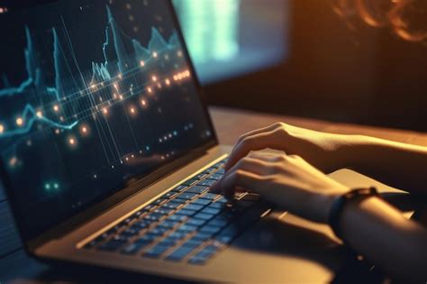 Premium Ai Image A Person Typing On A Laptop With A Screen