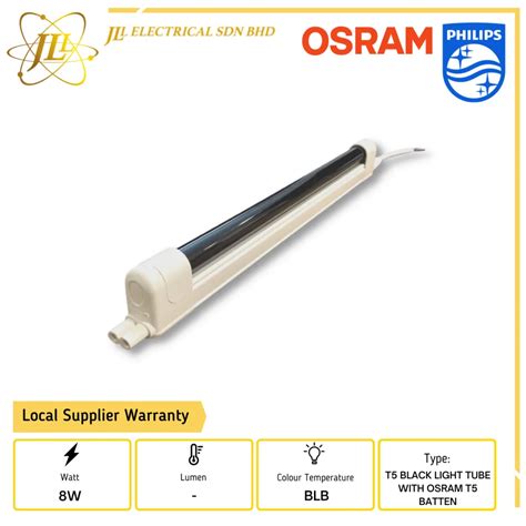 Philips 8w T5 Black Light Tube With Osram T5 Batten Plus 8w Fitting And