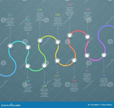 Infographic Curved Timeline Template Vector Illustration