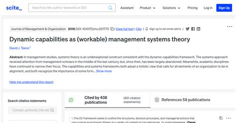Dynamic Capabilities As Workable Management Systems Theory