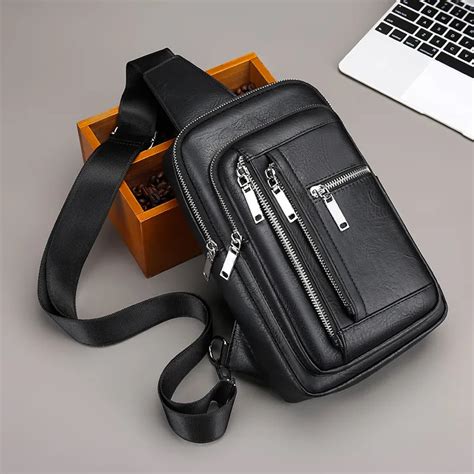 남성용 원 숄더백 야외 여행 메신저백 Pu 가죽 체스트백 크로스바디 여행 핸드백 슬링 팩 2022 Aliexpress