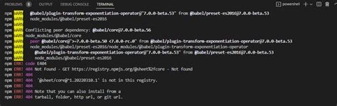 Node Js Unable To Locate Sheet Core Package In Npm Repository Stack Overflow