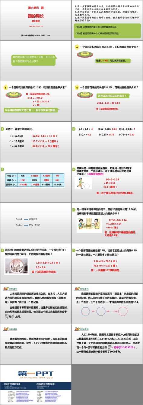 圆的周长圆PPT优质课件 第2课时 第一PPT