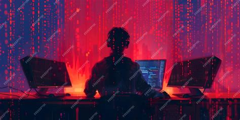 Premium Photo A Programmer Coding With Data Centers In The Background Concept Technology