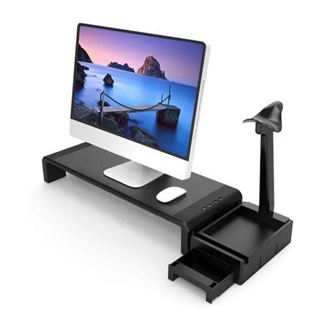 듀얼모니터받침대 모니터 거치대 마운트 받침 Usb 20 스탠드 데스크탑 라이저 헤드폰 홀더 홈 오피스용 티몬