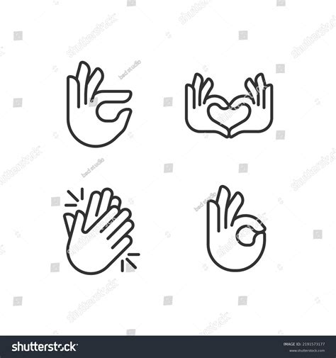 Body Language Signals Pixel Perfect Linear Stock Vector Royalty Free