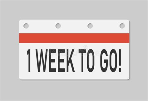 Countdown Weekly Calendar Icon 1 Week To Go Stock Illustration