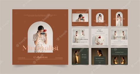 Premium Vector Set Of Minimalist Aesthetic Instagram Post Template