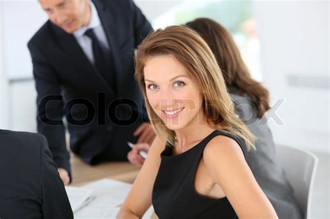 Smiling Attractive Businesswoman Stock Image Colourbox