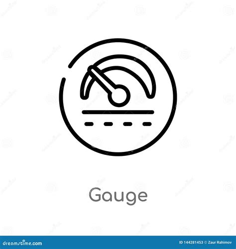 Outline Gauge Vector Icon Isolated Black Simple Line Element