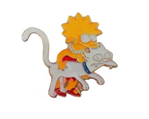 Lisa Simpson And Snowball I Vintage Enamel Pin Lapel Badge Etsy