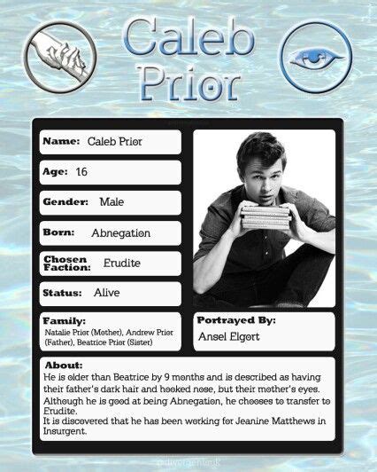 Caleb Prior Profile Abnegation Erudite Caleb Prior