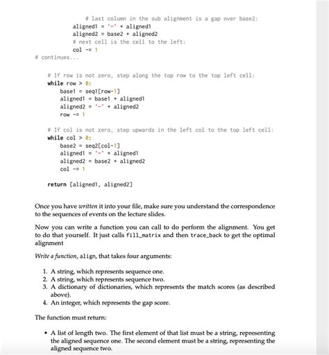Reconstructing The Optimal Alignment This Is The Most Chegg
