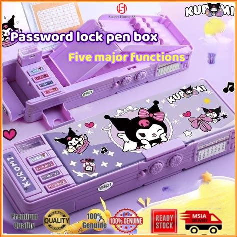Cute Sanrio Multi Functional Pencil Case With Combination Lock Double