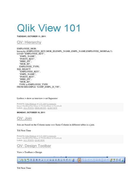 Qlik View 101 Qv Hierarchy Pdf