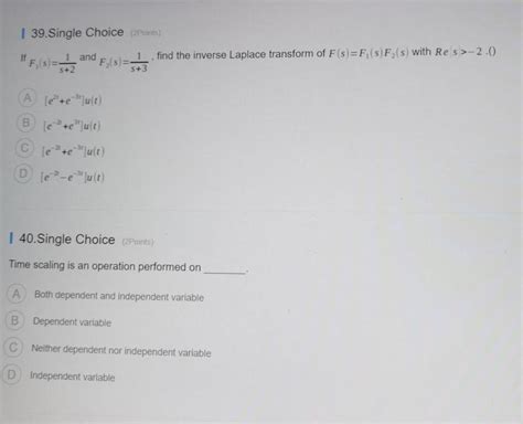 Solved I 39 Single Choice 2Points Find The Inverse Chegg