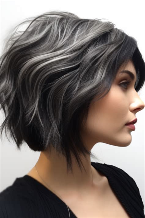 33 Gorgeous Short Dark Hair Color Ideas Short Silver Hair Dark Hair