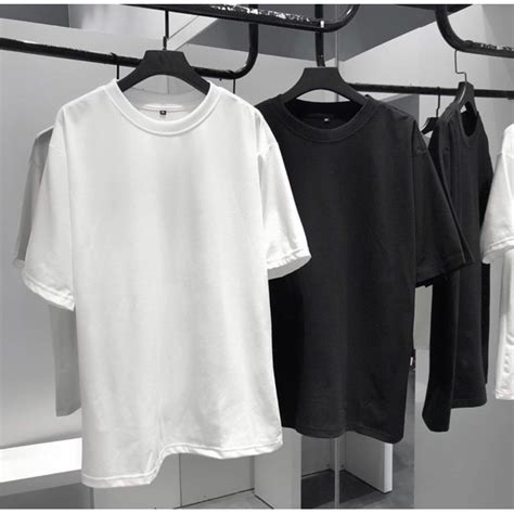 Mua Áo thun TRƠN form rộng tay lỡ cotton TRẮNG ĐEN unisex nam nữ giá rẻ nhất TecKi Vn