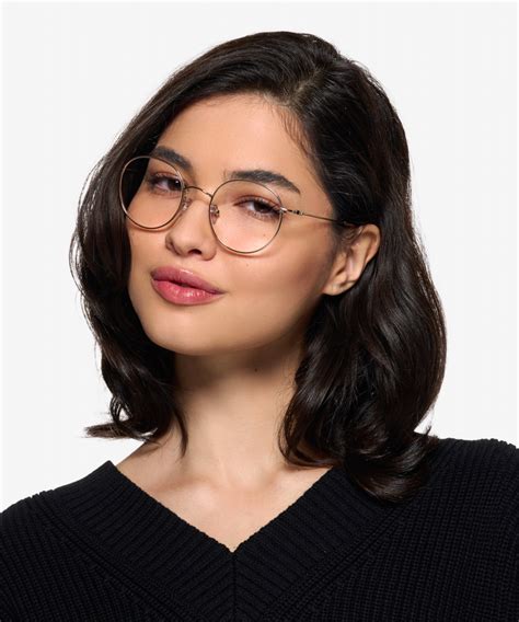 Gavi Round Shiny Gold Full Rim Eyeglasses Eyebuydirect