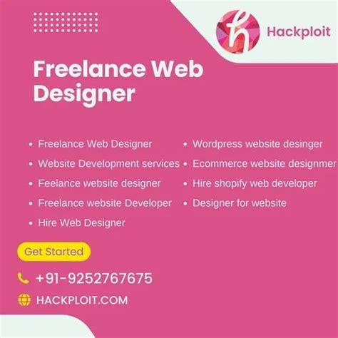 Freelance Web Designer Rs 30000month Hackploit Id 2852088527633