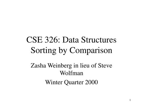 ppt cse 326 data structures sorting by comparison powerpoint