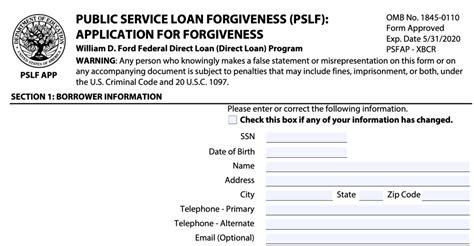 Pslf Form Instructions
