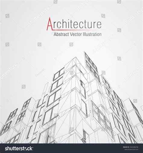 Architecture Line Background Building Construction Sketch Stock Vector