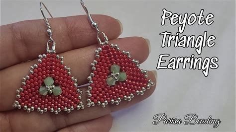 Diy Beaded Triangle Peyote Earrings Tutorial Youtube