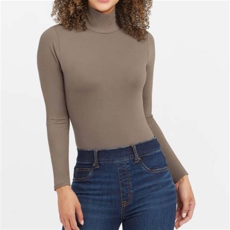 Spanx Tops Spanx Long Sleeve Turtleneck Bodysuit Poshmark