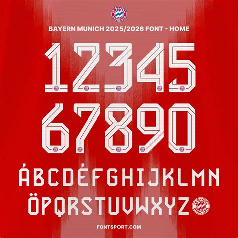 Bayern Munich Home Font Kit 20252026 Newest