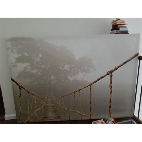 Ikea Bjorksta Jungle Journey Wooden Bridge Canvas Print Aptdeco
