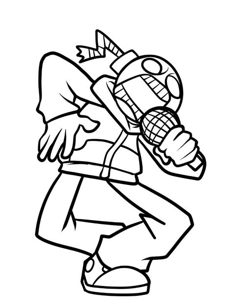 Whitty Fnf Coloring Page