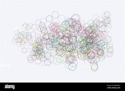 Abstract Geometric Hexagon Pattern Colorful And Artistic For Graphic Design Catalog Textile Or