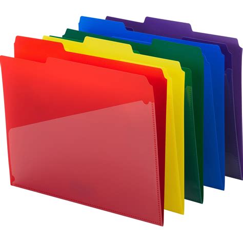 SMD10540 Smead Poly Colored File Folders With Slash Pocket 1 3 Cut