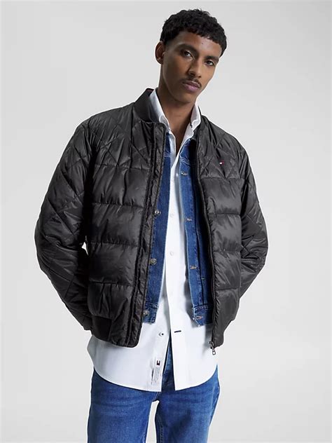 Packable Recycled Padded Bomber Jacket Black Tommy Hilfiger