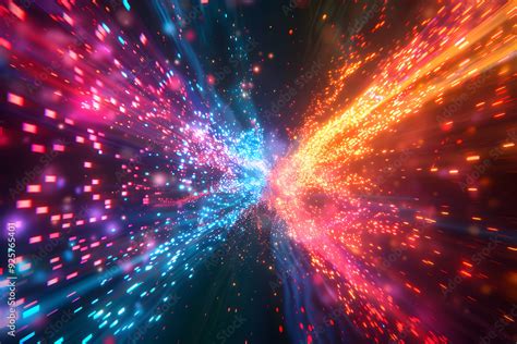 Visual Simulation Of A Particle Collision Digital Cod Vibrant Energy