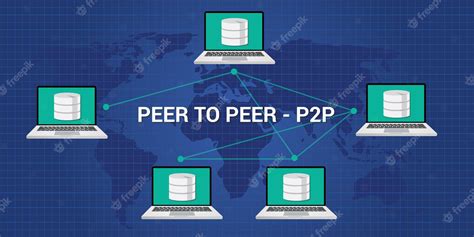 premium vector p2p peer to concept architecture