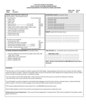 Fillable Online Advising Mccoy Txstate TEXAS STATE UNIVERSITYSAN MARCOS