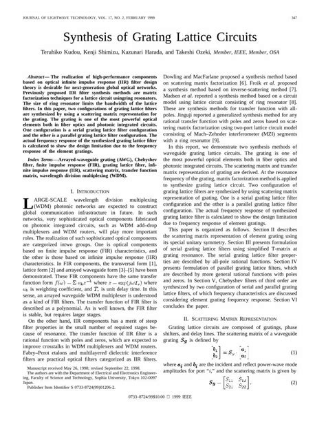Pdf Synthesis Of Grating Lattice Circuits Dokumentips