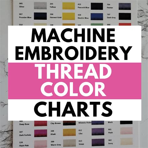 Isacord Thread Chart Printable