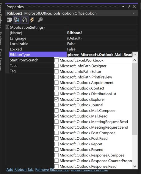 Vb Net How Do You Displaying Button On Multiple Ribbon Bars In Outlook Stack Overflow
