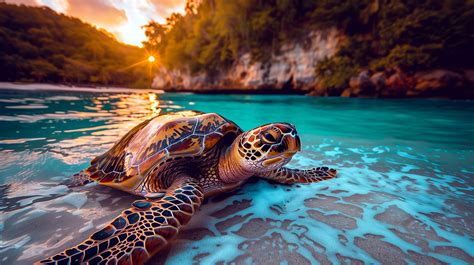 Download Ai Generated Green Sea Turtle Turtle Royalty Free Stock