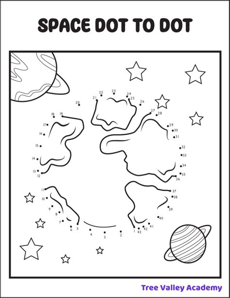 8 Space Dot To Dot Coloring Pages Tree Valley Academy