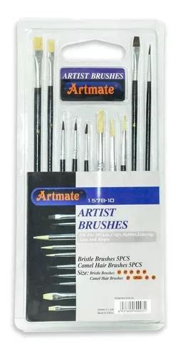 Set Pinceles Redondos Y Chatos Artmate