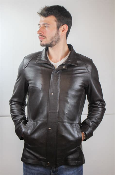 Veste En Cuir Marron Karl Pour Homme