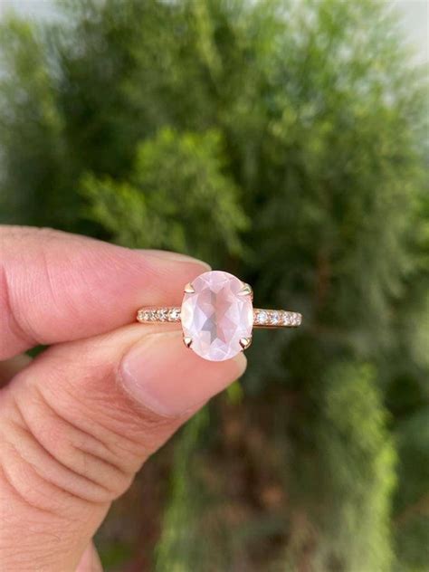 Oval Rose Quartz Ring