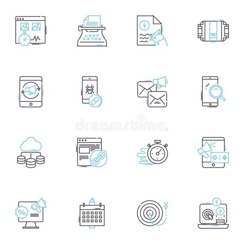 Conjunto De Iconos Lineales De Promoción De Ventas Apoyo De Persuasión Recomendar Promover La