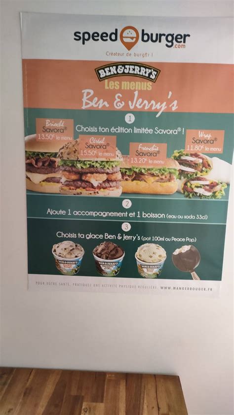Menu Au Speed Burger Hennebont Restaurant Hennebont