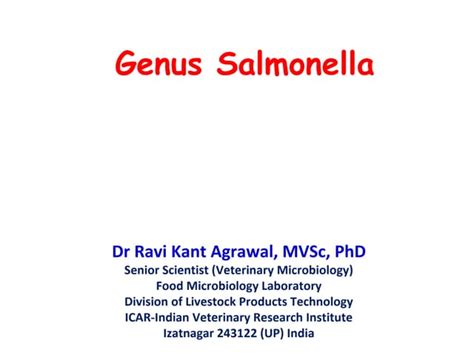Genus Salmonella Ppt